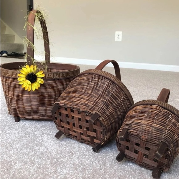 Vintage | Storage & Organization | Vintage Nesting Wicker Baskets ...